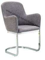 China Fabric Upholstered Chromed Dining Chair Livingroom Chair Leisure Chair for sale