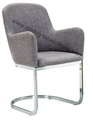 China Fabric Upholstered Chromed Dining Chair Livingroom Chair Leisure Chair for sale