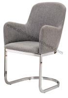 China Fabric Upholstered Chromed Dining Chair Livingroom Chair Leisure Chair for sale
