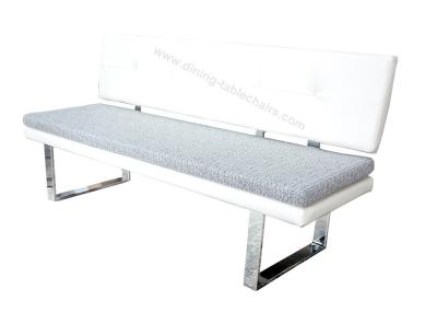 China 1.6 Meter Upholstered Dining Bench , Dining Room Loveseat White Shell for sale