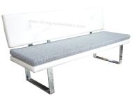 China 1.6 Meter Upholstered Dining Bench , Dining Room Loveseat White Shell for sale