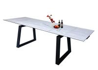 China Elegant Textured HPL Dining Table 2.1 Meter Indoor Pavilion Use Heat Resistant for sale