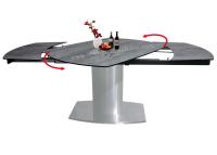 China Stainless Extension Dining Table With HPL Laminate Powder Coating for sale