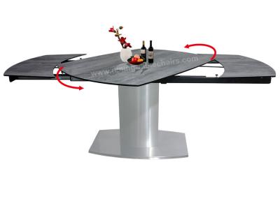 China Stainless Extension Dining Table With HPL Laminate Powder Coating for sale