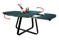 China 1.9 Meter Ceramic Top Dining Table , Horsebelly Extension Dining Room Table for sale