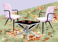China Stainless Stylish Corner Table , Square Black Painted Dining Table Brushed Legs for sale