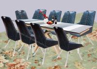 China Tempered Glass Ceramic Top Dining Table , Expandable Rectangle Dining Table for sale