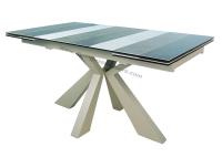 China Tempered Glass Ceramic Top Dining Table , Expandable Rectangle Dining Table for sale