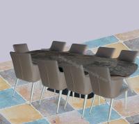 China Extension Ceramic Top Dining Table Tempered Glass Heavy Duty Steel Frame for sale