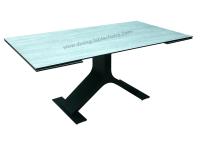 China Ceramic Topped Extension Dining Table 2.1 Meter Stainless Base Customized Color for sale