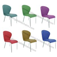 China Customized PU Dining Chairs Chrome Plated Legs High Density Sponge for sale