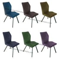 China High Breathability Fabric Upholstered Dining Chairs Heavy Duty Steel Legs for sale