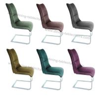 China Stylish Modern Chrome Dining Chairs Leathaire Technical Fabric PU Look Surface for sale
