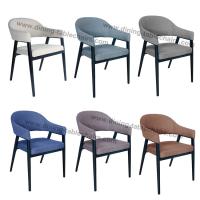 China Polyester Fabric Upholstered Dining Chair Livingroom Chair Armrest Chair Leisure Chair for sale