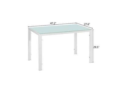 China White 52.91lb 20×70×75cm Tempered Glass Dining Table for sale