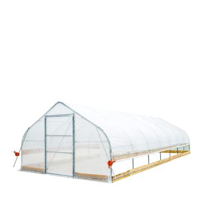 China Round Arch Plastic Film Single Span Greenhouse 9x30m For Vegetables for sale