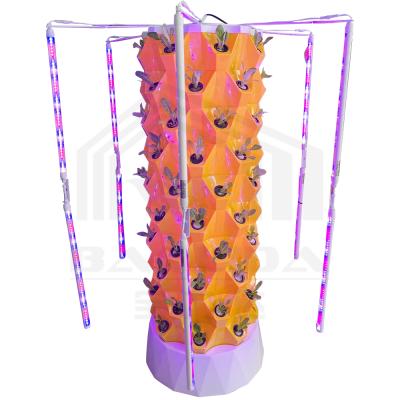 China 30L 14 Tier 112 Plant Holes System Hydroponic Grow Tower Agriculture Vertical Hydroponic Tower for sale