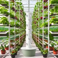 China 30L 7-Layer Commercial Vertical Hydroponic System with Automatic Pump Aquaponic Growing Tower for Vegetable Production for sale