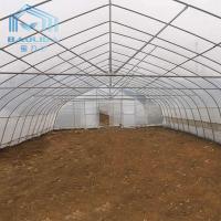 China Hot Aluminized Zinc Single Span Plastic Film Greenhouse 8m Width for sale
