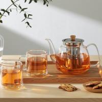 China High Borosilicate Glass Tea Cup 12oz Double Wall Coffee Mug with Handle GW/Box 520 g for sale