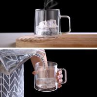 China 15oz Double Wall Insulated Glass Cappuccino Mug by CnGlass for Hot and Cold Beverages for sale