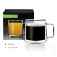 China 15oz Double Wall Insulated Glass Cappuccino Mug by CnGlass for Hot and Cold Beverages for sale