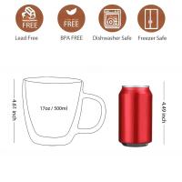 China Double Wall Borosilicate Glass Coffee Cup with HANDGRIP Microwave Safe and HANDMADE for sale