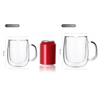 China 15.2oz Lead Free Double Wall Cappuccino Glass Mug for Hand Blown Craft and Insulation for sale