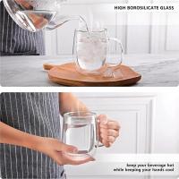 China 15.2oz Lead Free Double Wall Cappuccino Glass Mug for Hand Blown Craft and Insulation for sale