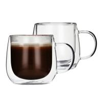 China 10oz. Glass Tea Cup for Fruit Tea Double Wall Glass Coffee Mug Borosilicate Insulated for sale