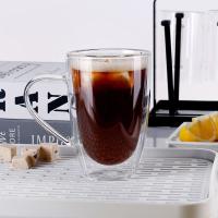 China CnGlass Double Layer Drinking Glass Cup with Heat Resistant Borosilicate and HANDGRIP for sale