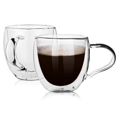 China Logo Customised Logo Design Is Ok Borosilicate Glass Coffee Mug for Microwave Safe for sale