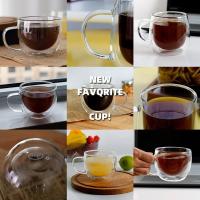 China 8oz. Borosilicate Glass Mug for Flower Tea and Coffee Double Wall Design B6-2 for sale