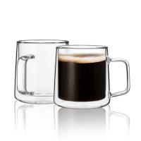 China Clear Transparent BPA Free Glass Coffee Mug CnGlass 15.2oz Double Wall Milk Glass Cup for sale