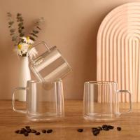 China Clear Transparent BPA Free Glass Coffee Mug CnGlass 15.2oz Double Wall Milk Glass Cup for sale
