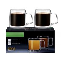 China Clear Transparent BPA Free Glass Coffee Mug CnGlass 15.2oz Double Wall Milk Glass Cup for sale