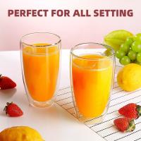 China 15oz CnGlass BPA Free Borosilicate Glass Double Wall Drinking Thermos Cup for Coffee for sale
