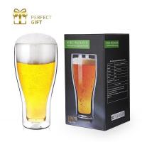 China 17oz Cnglass Handmade Double Wall Cold Insulated Beer Can Shaped Glass Pilsner Beer Glass Cup for Juice for sale