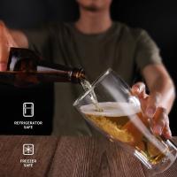 China 17oz Cnglass Handmade Double Wall Cold Insulated Beer Can Shaped Glass Pilsner Beer Glass Cup for Juice for sale