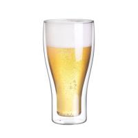 China 17oz Double Wall Borosilicate Thermal Insulated Wine Glass Cup Production Beer Glasses for sale