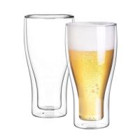 China 17oz Double Wall Borosilicate Thermal Insulated Wine Glass Cup Production Beer Glasses for sale