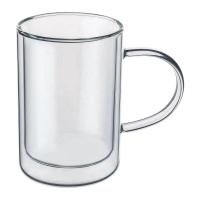 China Borosilicate Glass Double Wall Insulated Handmade Beer Steins with Handle CnGlass Cup for sale