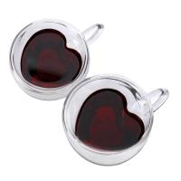 China High Borosilicate Glass Coffee Mug CnGlass 5oz. Clear Heart Shaped Insulated Tea Cup for sale