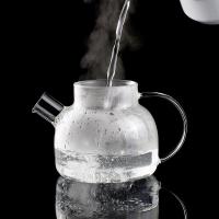 China Morden Luxury Glass Teapot 900ml Borosilicate Glass Water Jug With Bamboo Lid -20C-150C for sale