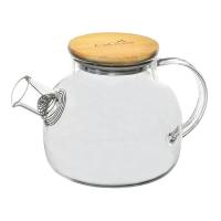 China Morden Luxury Glass Teapot 900ml Borosilicate Glass Water Jug With Bamboo Lid -20C-150C for sale