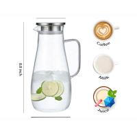 China Modern Design Style Clear 68oz. Borosilicate Glass Water Jug with Heat Resistant Lid for sale