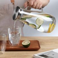 China Modern Design Style Clear 68oz. Borosilicate Glass Water Jug with Heat Resistant Lid for sale