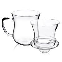 China Cute Design Style CnGlass 300ml Glass Tea Cup With Infuser And Lid For Business Gift for sale