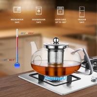 China CnGlass 40.6oz. wholesale glass tea kettle and tea pot maker stovetop safe glass teapot for flower tea for sale