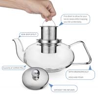 China CnGlass 40.6oz. wholesale glass tea kettle and tea pot maker stovetop safe glass teapot for flower tea for sale